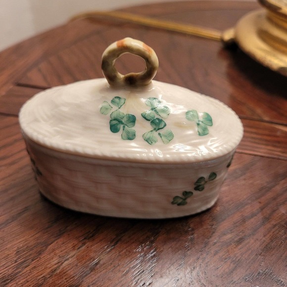 Belleek | Accents | Belleek Pottery Ireland Trinket Box With Lid ...